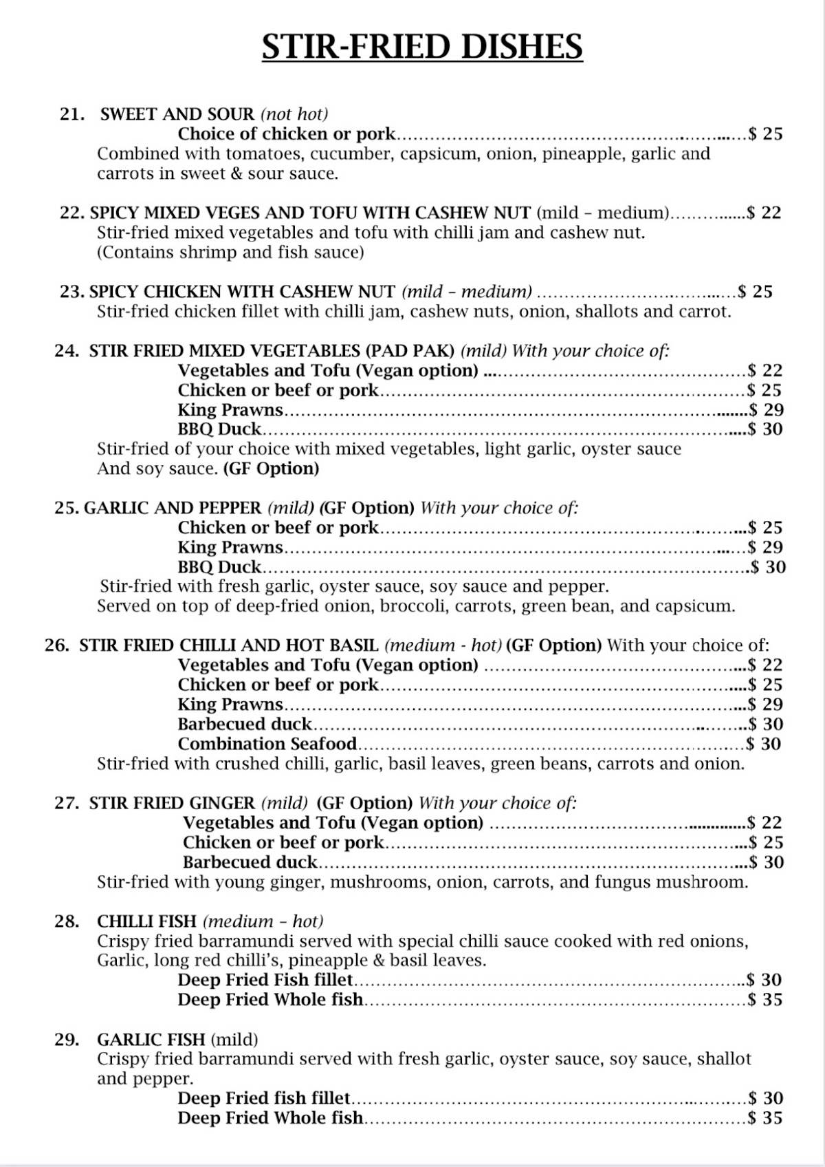 Menu at Som Tam Thai Restaurant, Maroochydore