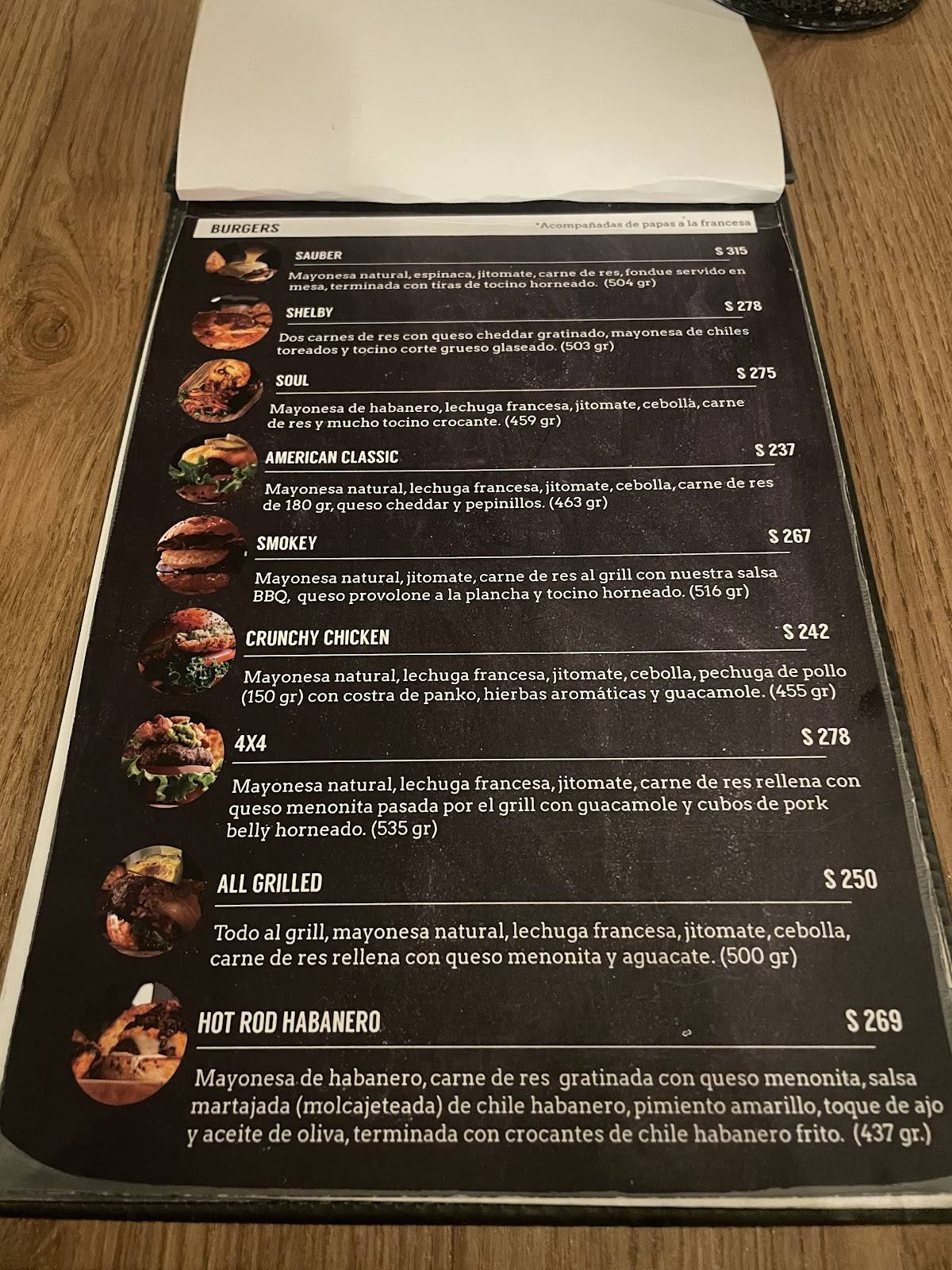 Carta del restaurante Soul Juriquilla, Juriquilla