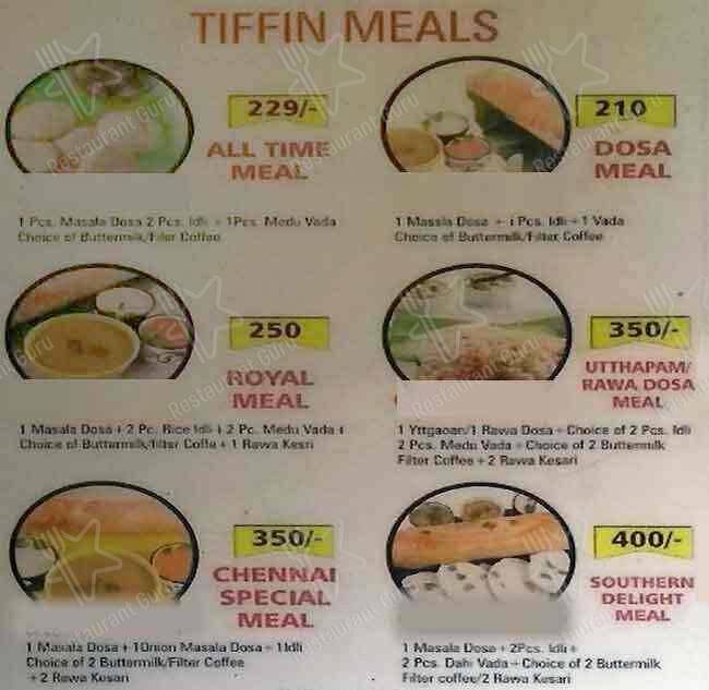 Menu at South Tamil Cafe, Jaipur