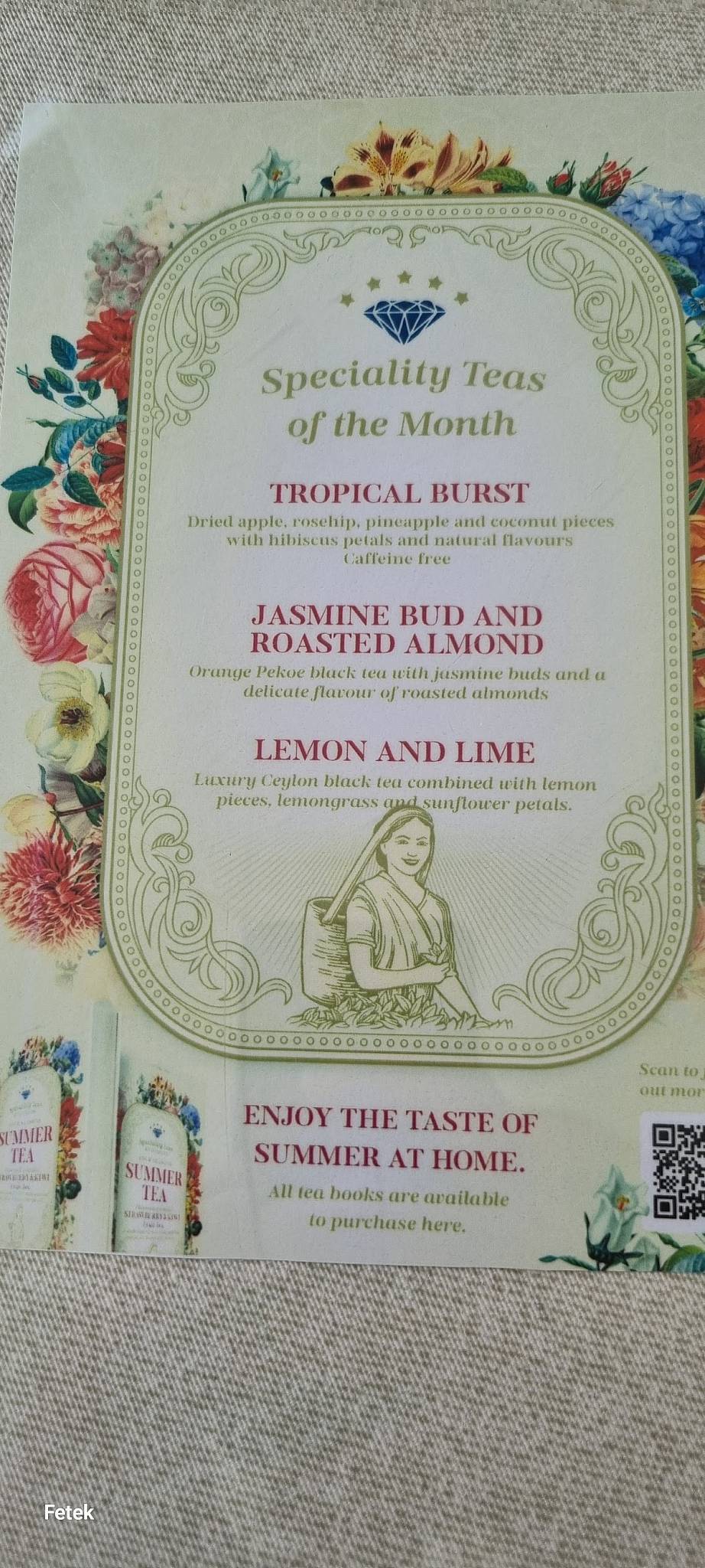 Menu at The Parlour Restaurant, Spalding