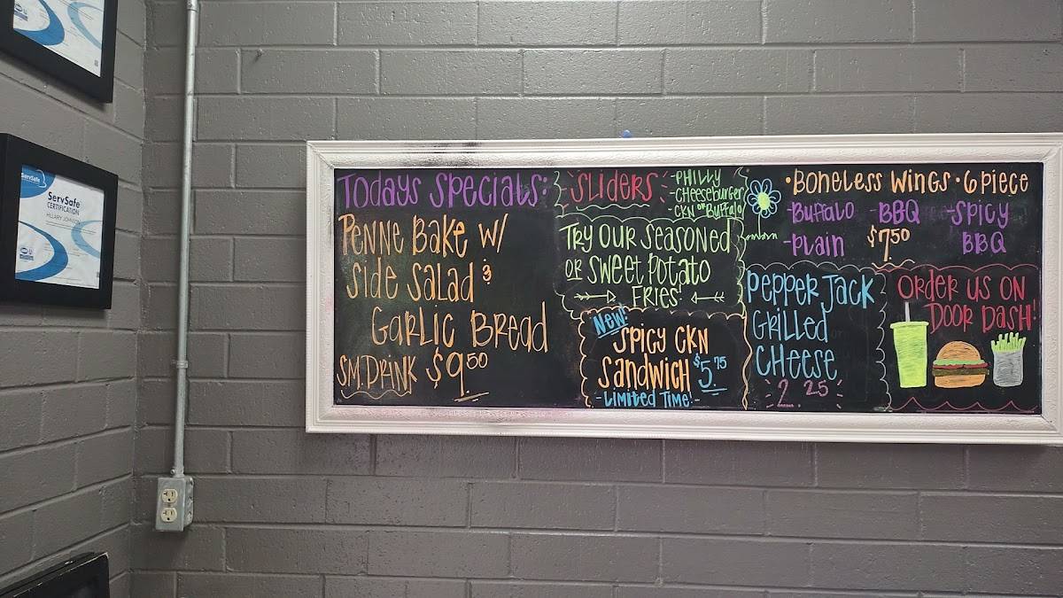Menu at Speedway Cafe, Rutherford College, 611 Malcolm Blvd