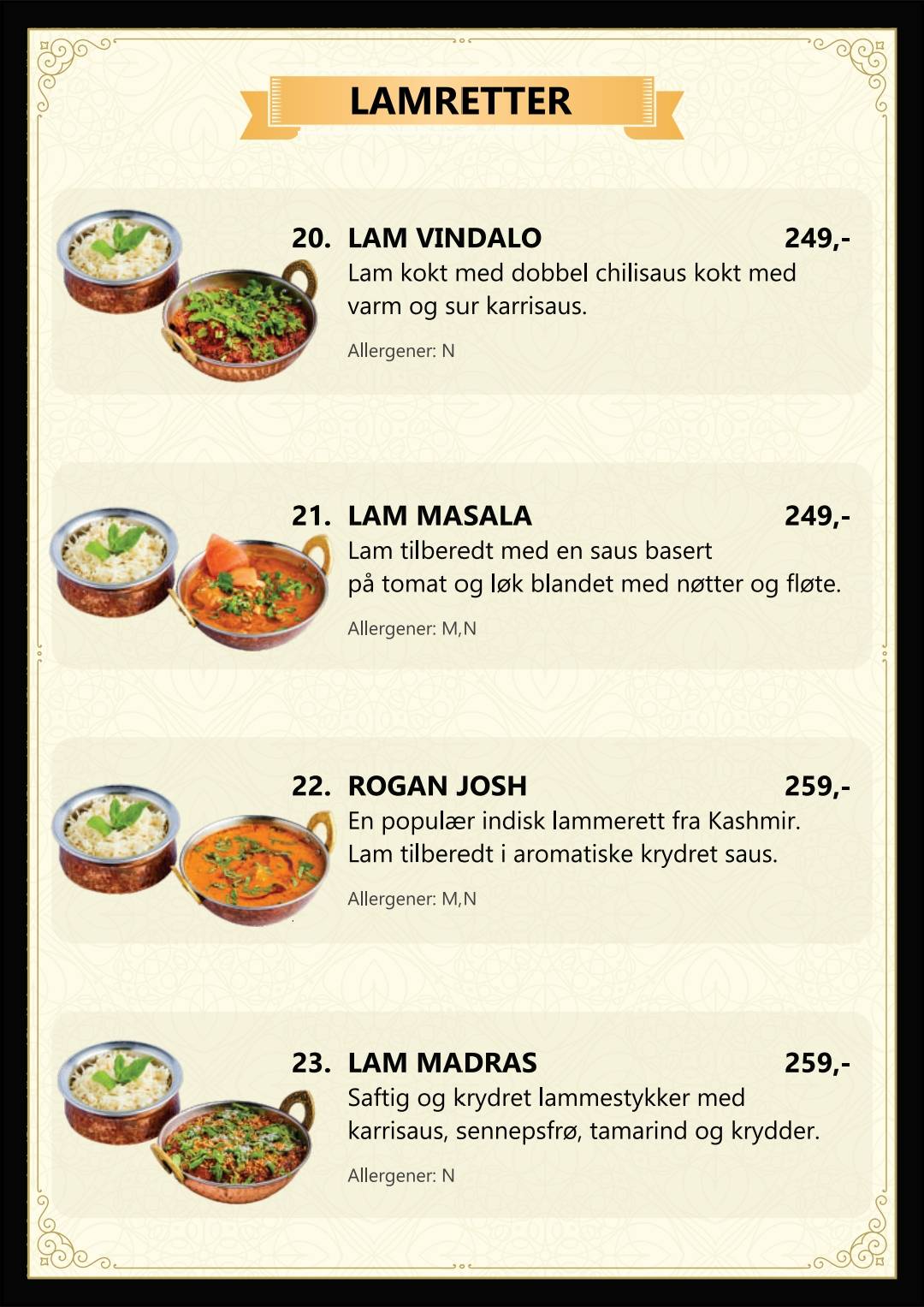 Menu at Spice Point Indisk Restaurant Bar, Ytre Enebakk