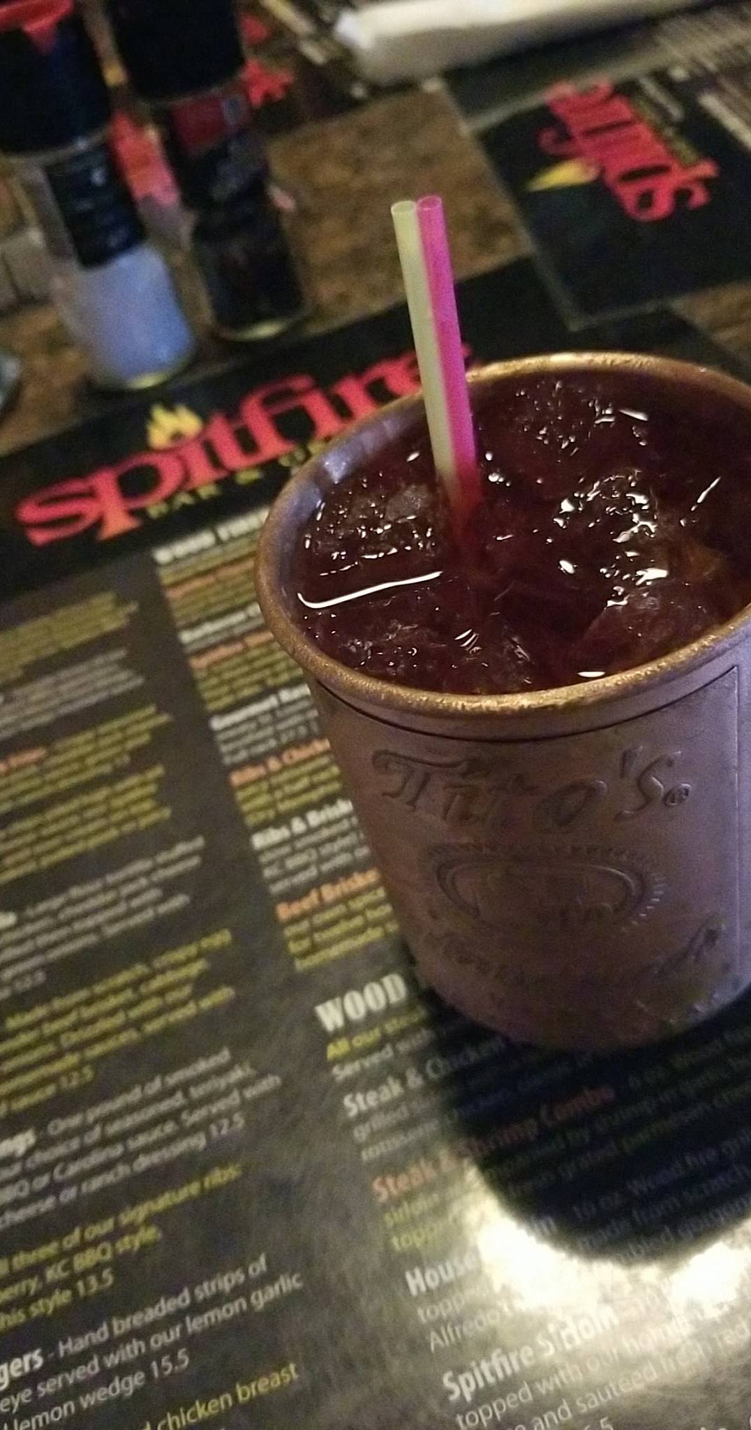 Menu at Spitfire Bar & Grill, West Fargo