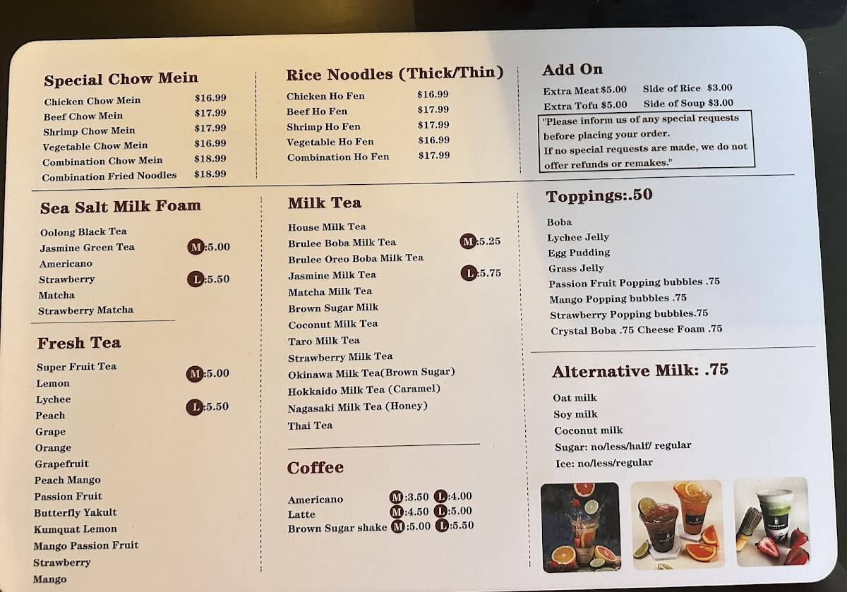 Menu at Black Straw Tea Bar & Kitchen, Spokane Valley