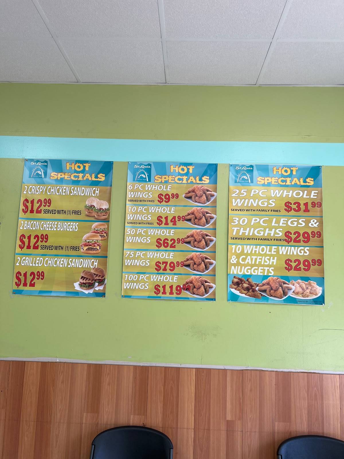 Menu at St Louis Fish & Chicken fast food, Florissant, Parker Rd