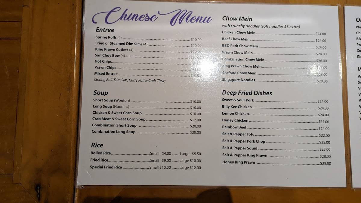 Menu at Star Hotel Milton pub & bar, Milton, 82 Princes Hwy