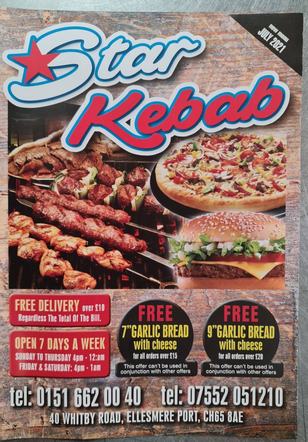 Menu at Star Kebab Ellesmere Port fast food, Ellesmere Port