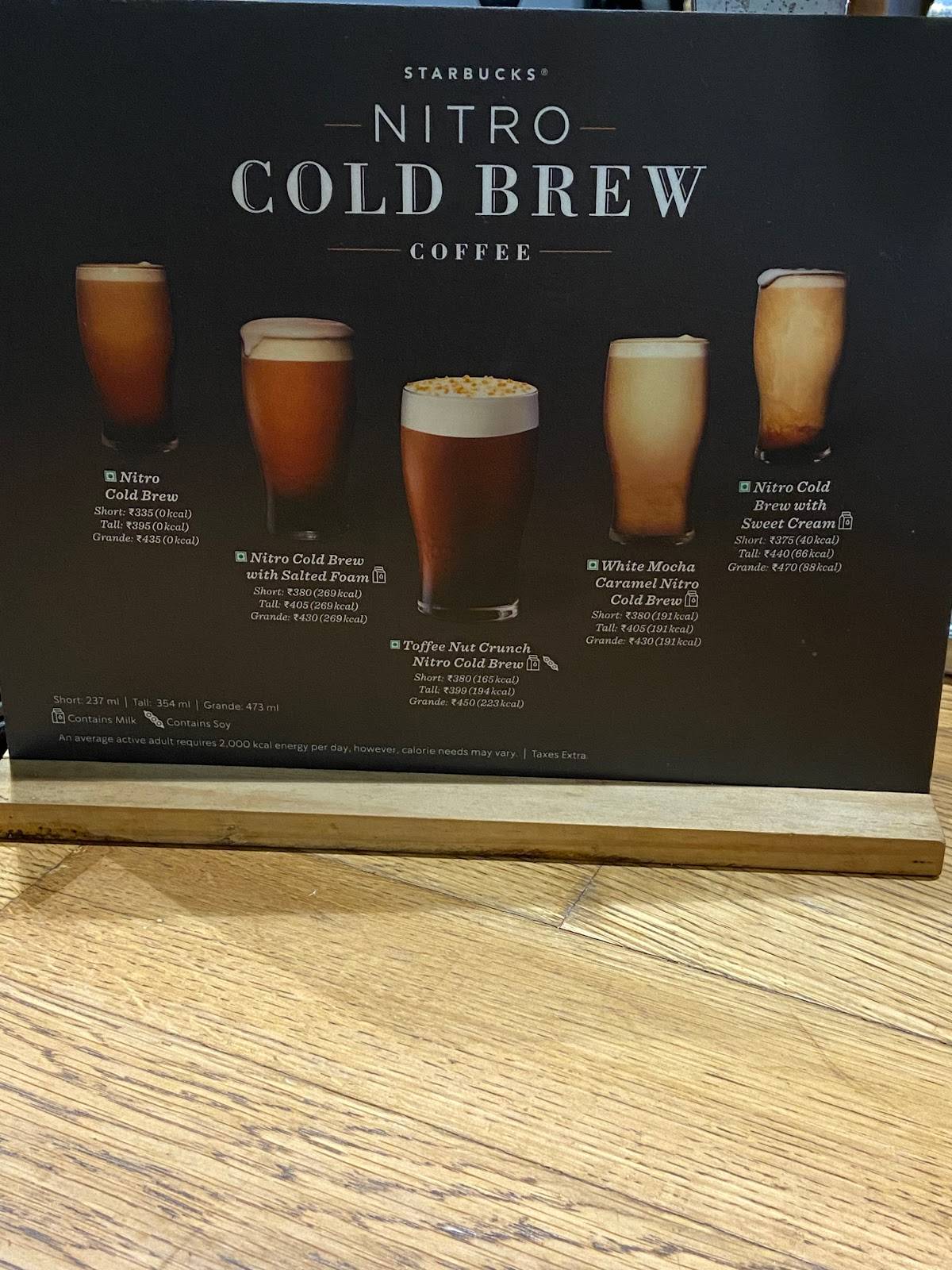Menu at Starbucks, Noida, Dlf Mall Of India