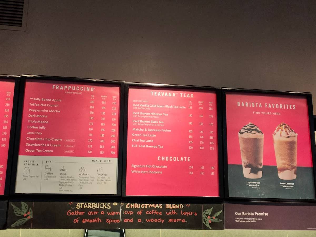Menu at Starbucks SM City Calamba cafe, Calamba, SM City Calamba