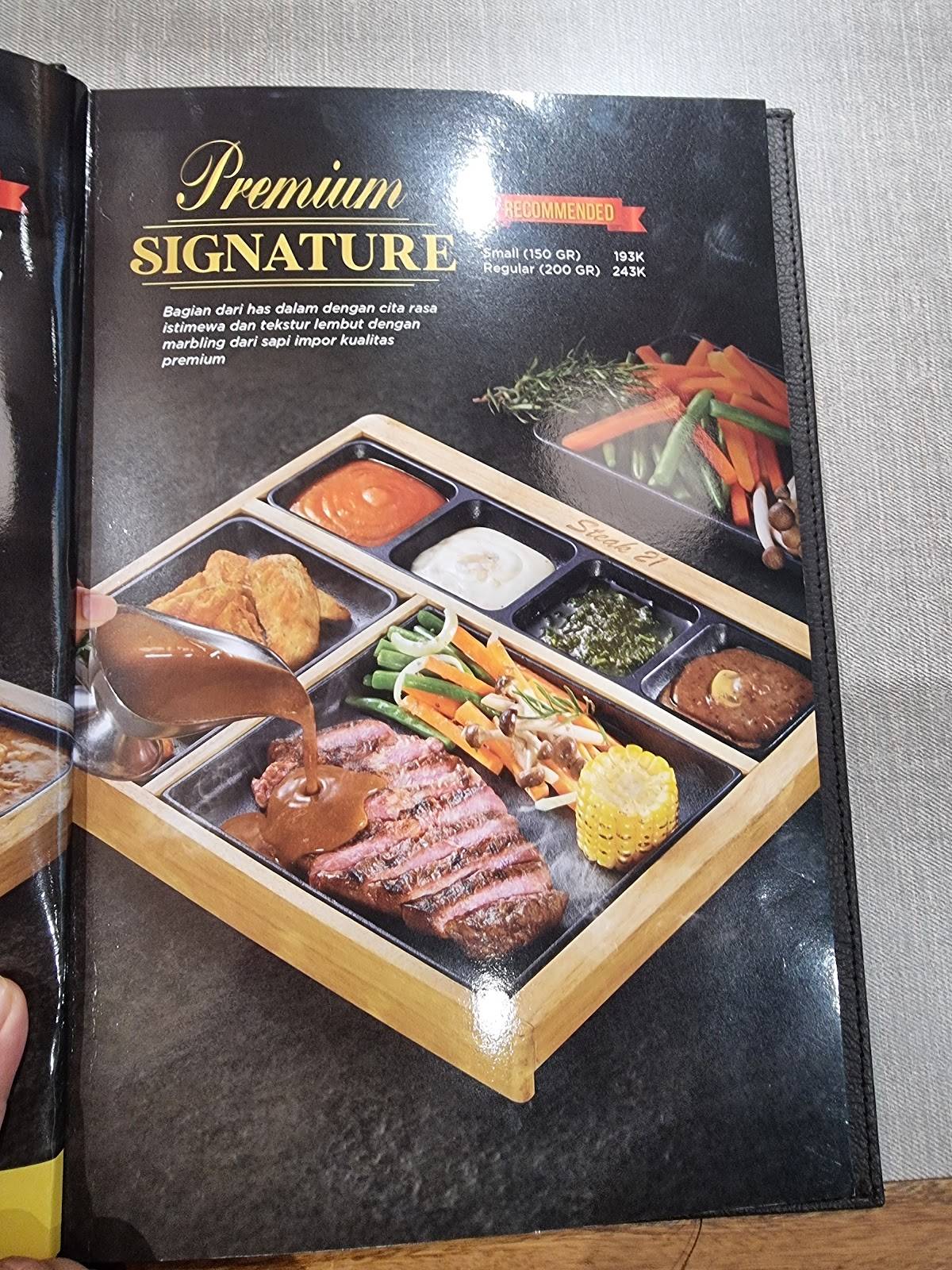 Carta del restaurante Steak 21 - Summarecon Mall Bandung, Bandung