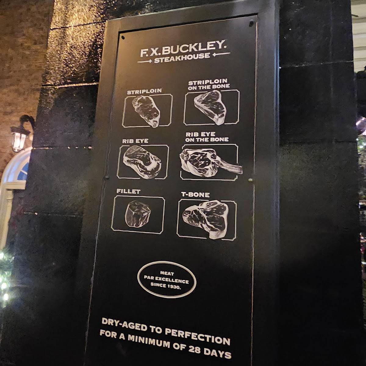 Menu at F.X. Buckley Steakhouse Pembroke Street, Dublin, 1A Pembroke ...