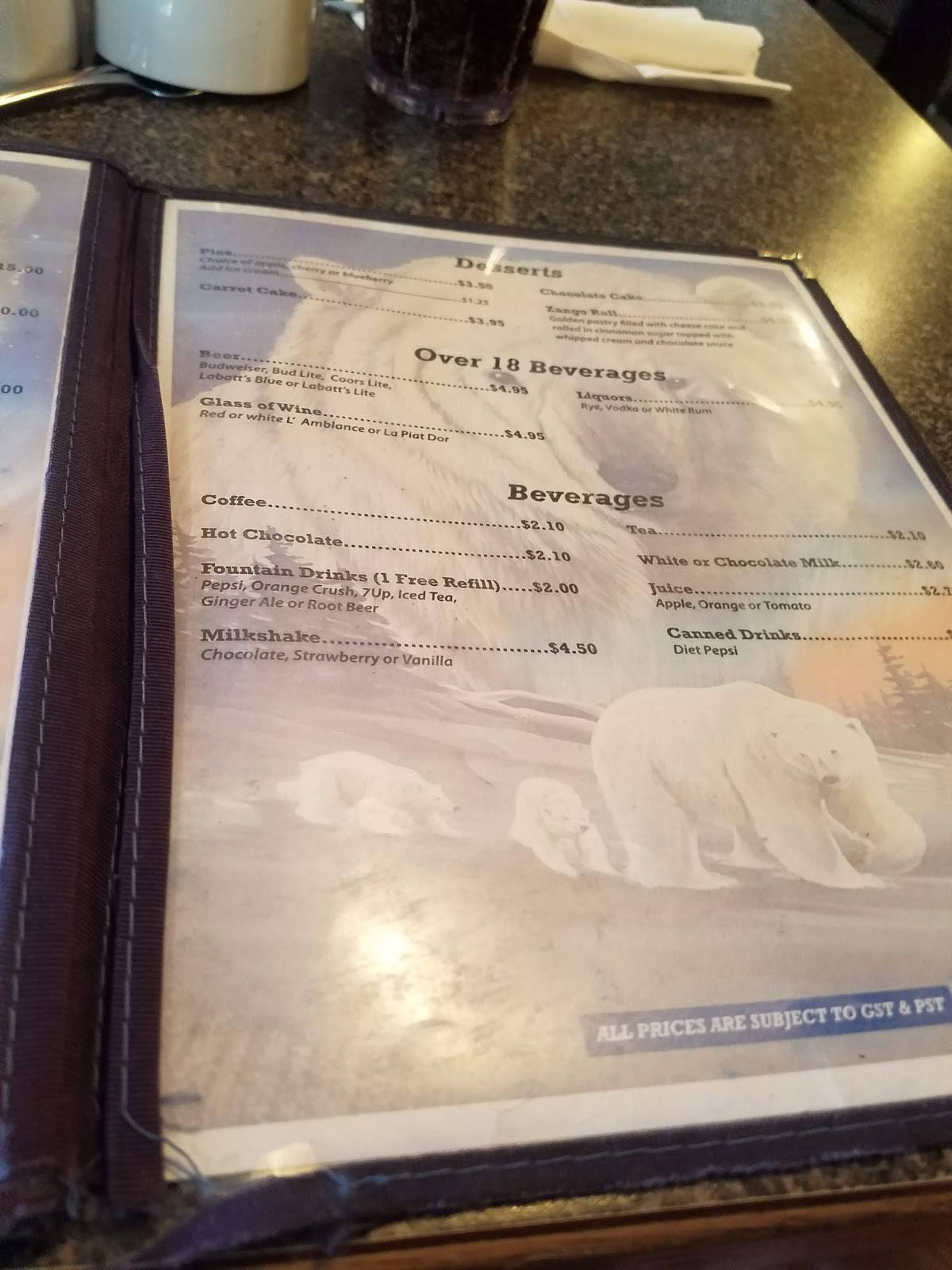 Menu at Northern Inn & Steak House steakhouse, Thompson