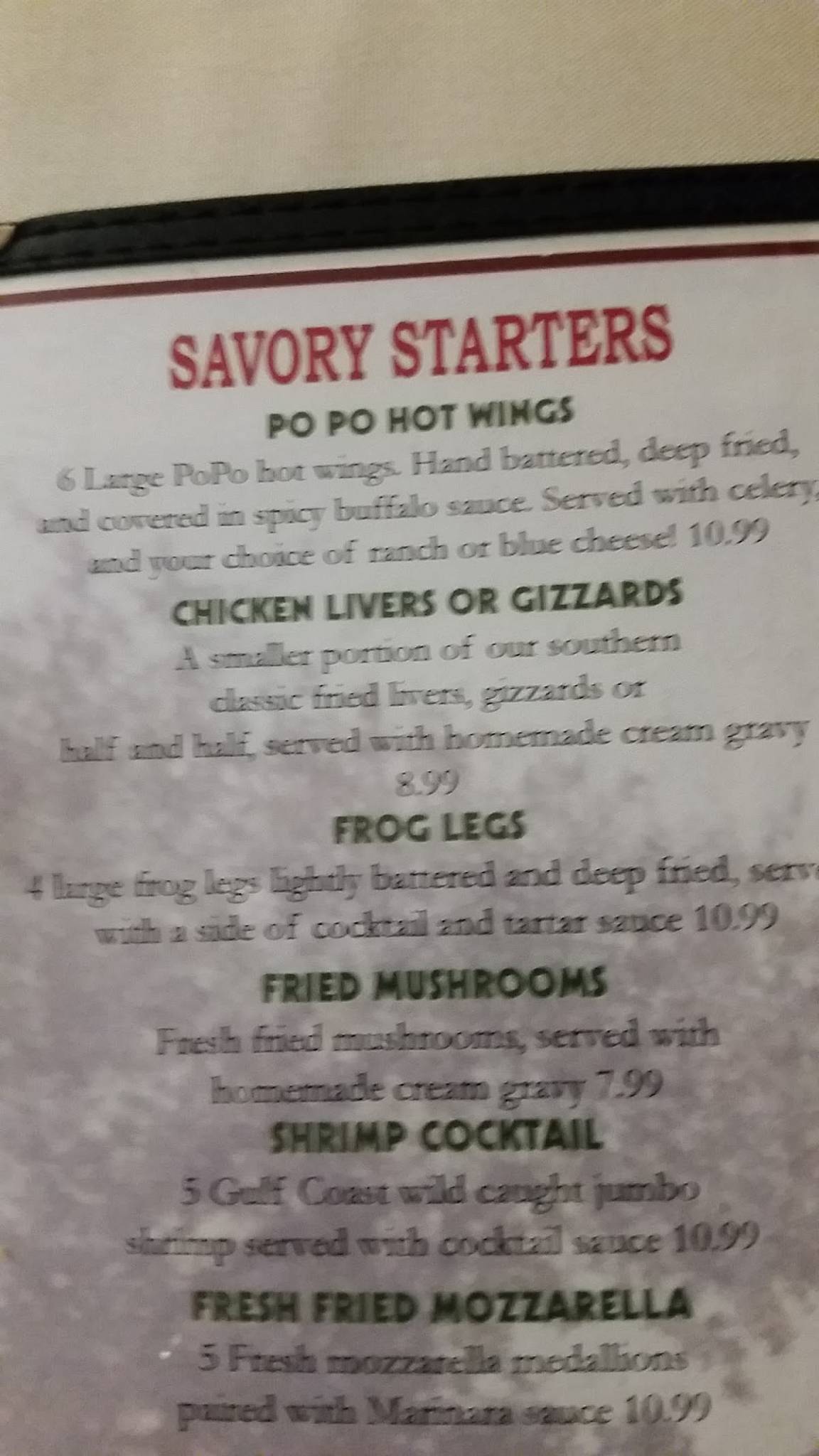 Menu at PoPo Family Restaurant, Boerne