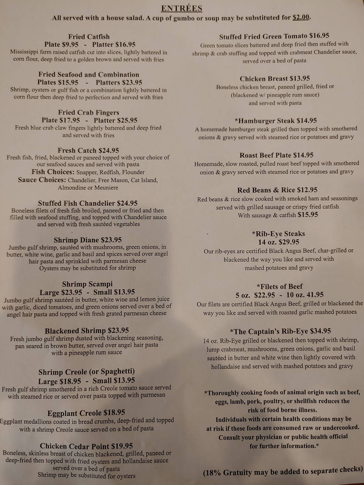 Menu at Steve's Marina Restaurant, Long Beach, 213 Beach Blvd E