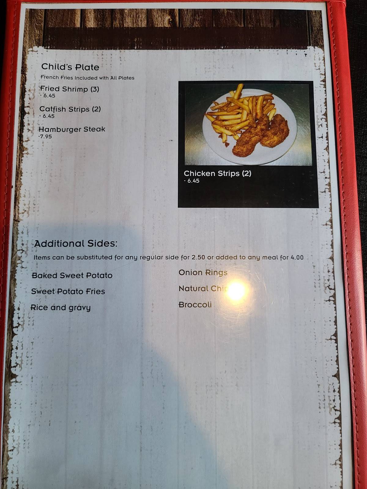 Menu at The Red Barn, Demopolis
