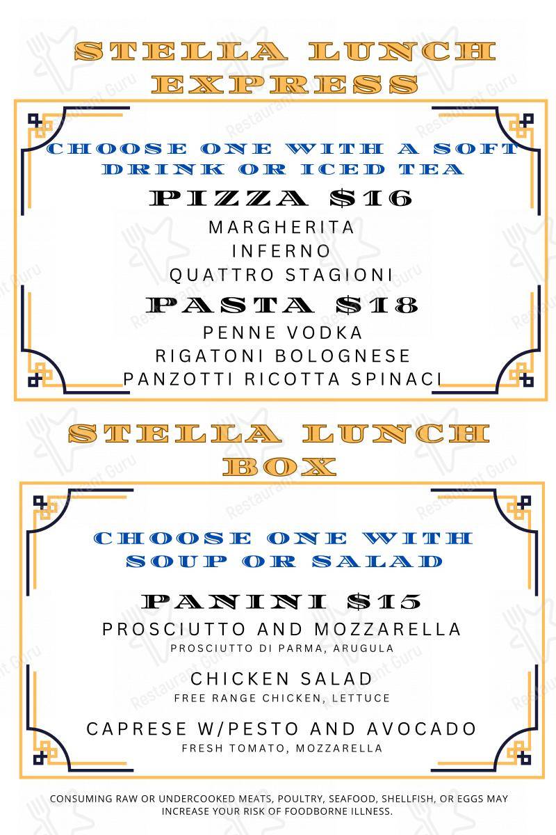 Menu at Stella Ristorante Italiano pub & bar, Southlake