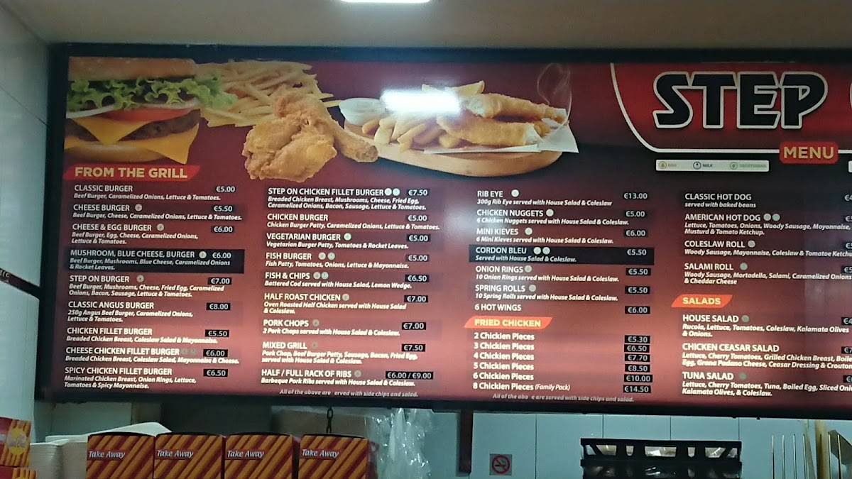 Menu at Step On Take Away restaurant, Gzira