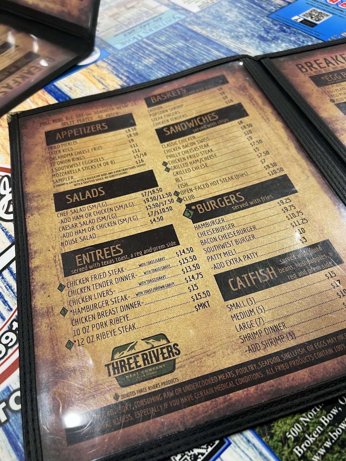 Menu at Stevens Gap restaurant, Broken Bow, N US Hwy 259