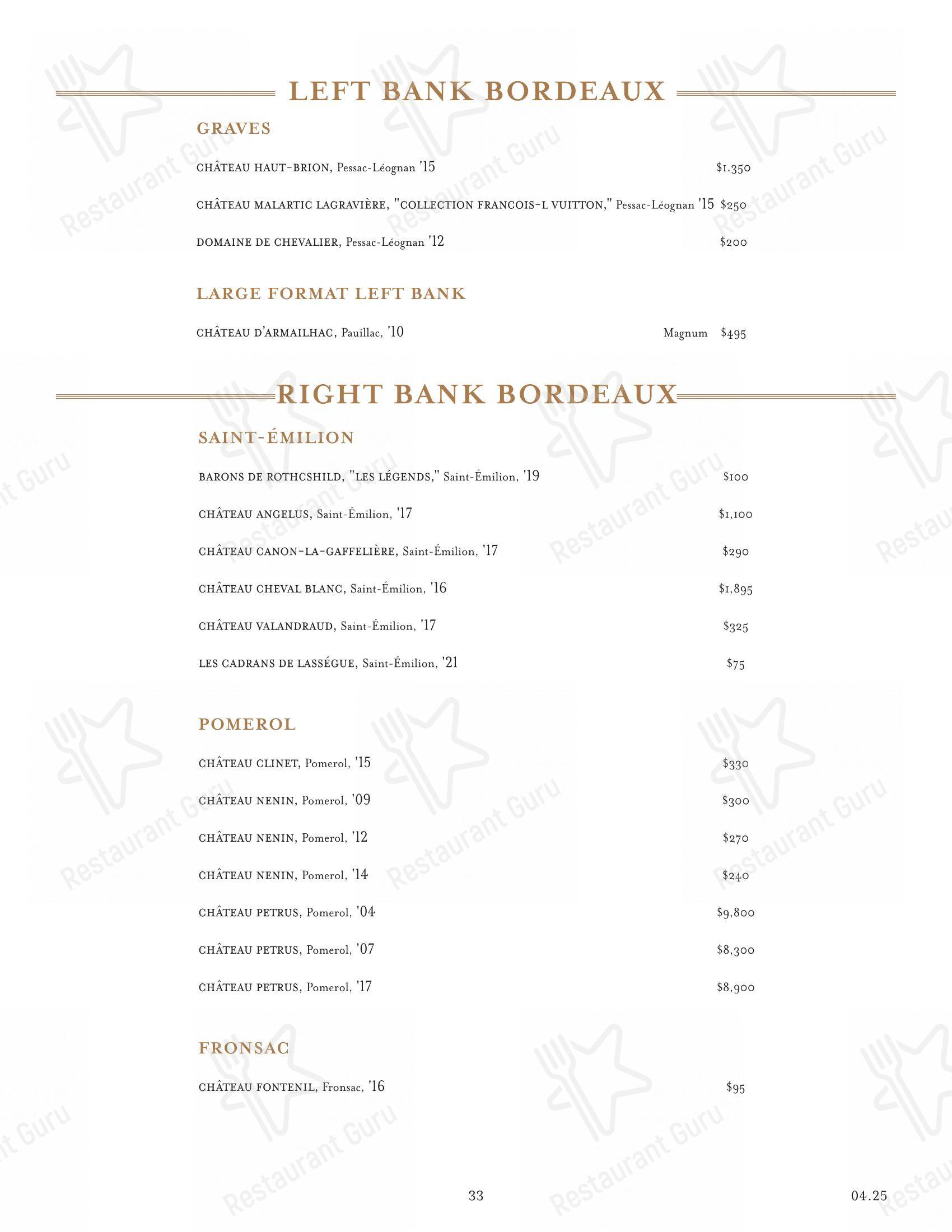 Menu at Stirrups Restaurant, Ocala