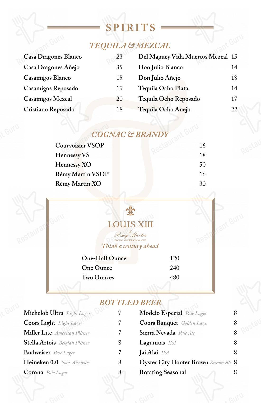 Menu at Stirrups Restaurant, Ocala