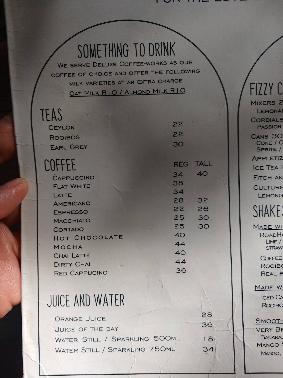Menu at Stodels Cafe Bellville, Cape Town