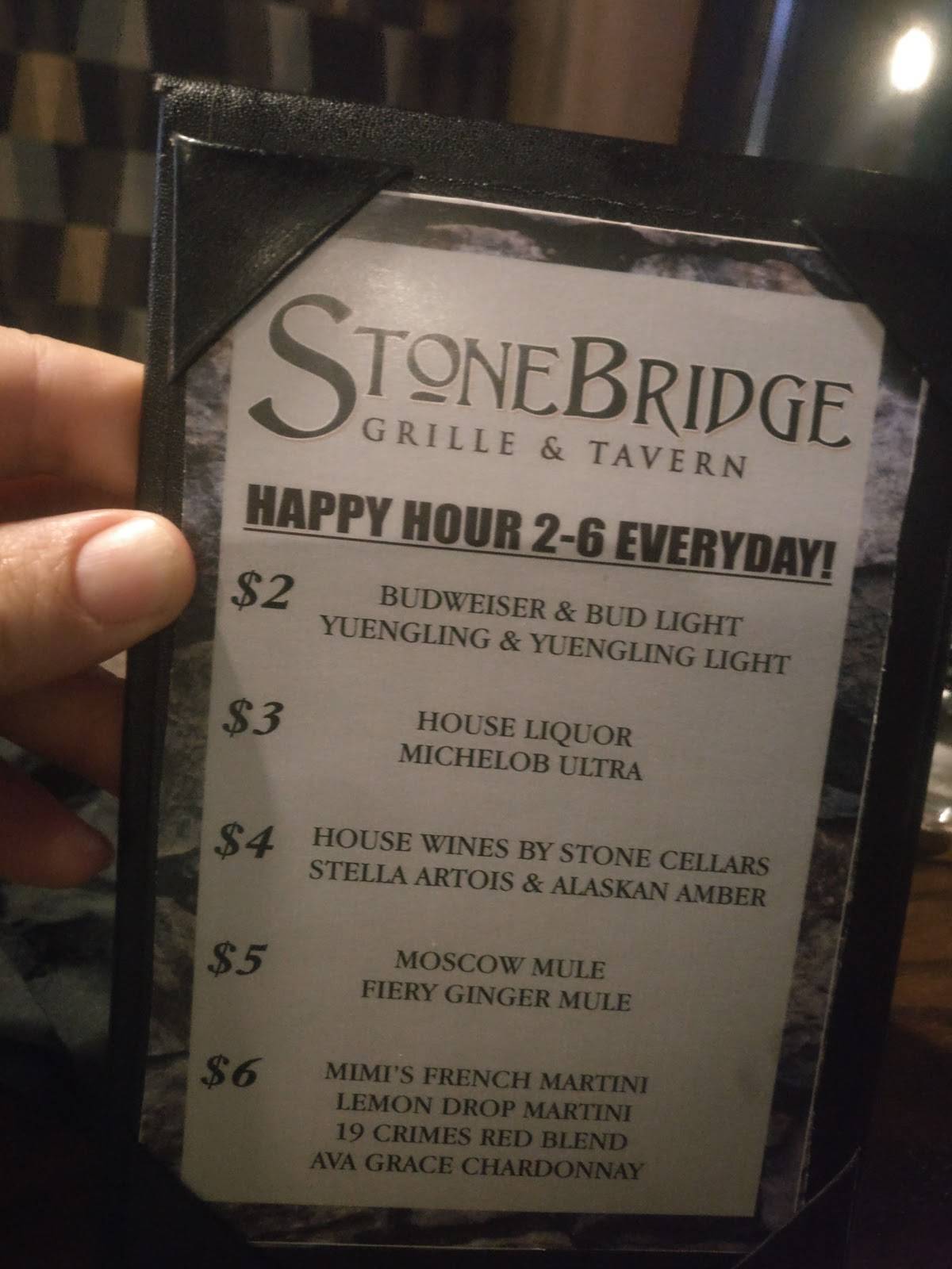 Menu at Stonebridge Grille & Tavern pub & bar, Warren