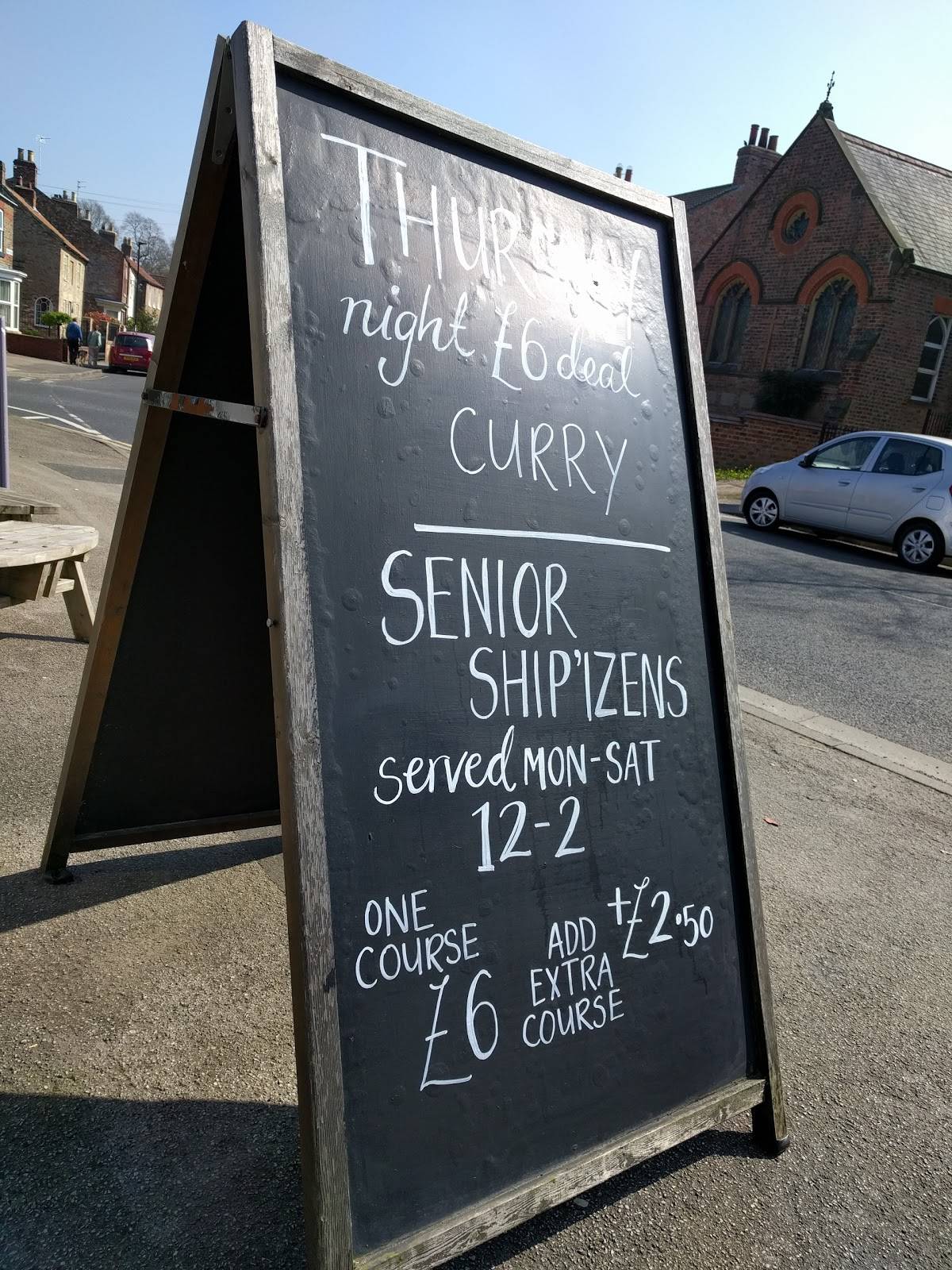 Menu at The Ship Inn pub & bar, York, 23 The Village