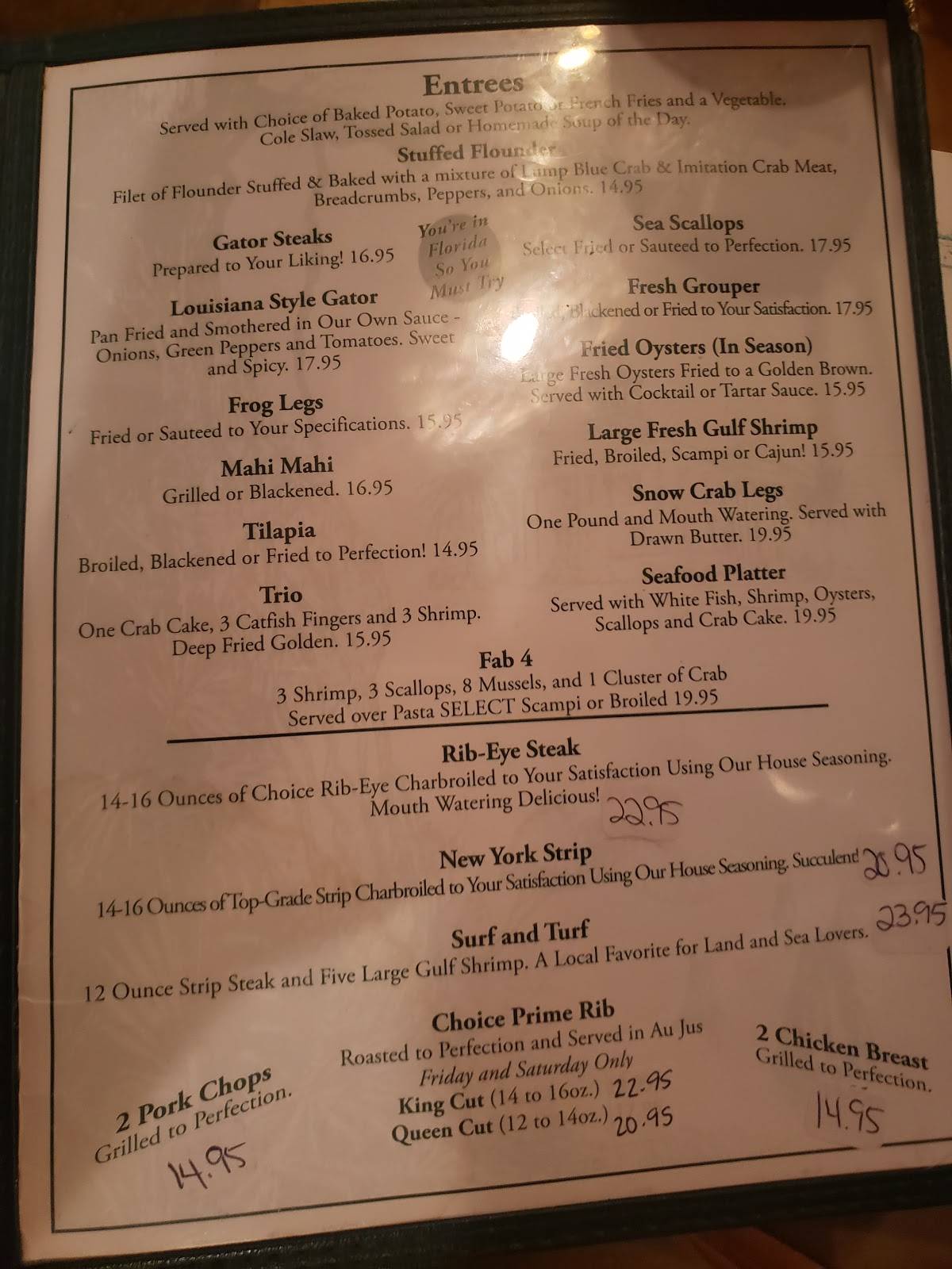 Menu at Stumpknockers Restaurants, Inverness