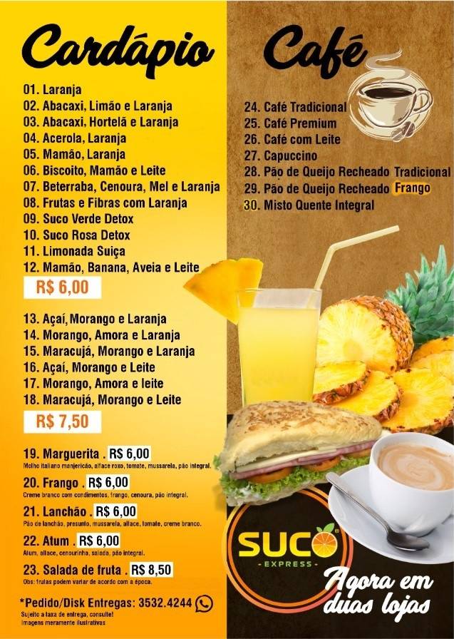 Menu em Suco Express Centro pub & Bar, Ubá