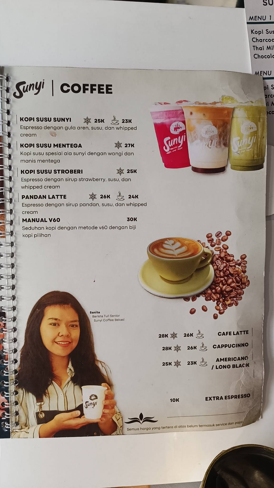 Menu at Sunyi Coffee - Bekasi Ruko Grand Galaxy cafe, Bekasi Regency