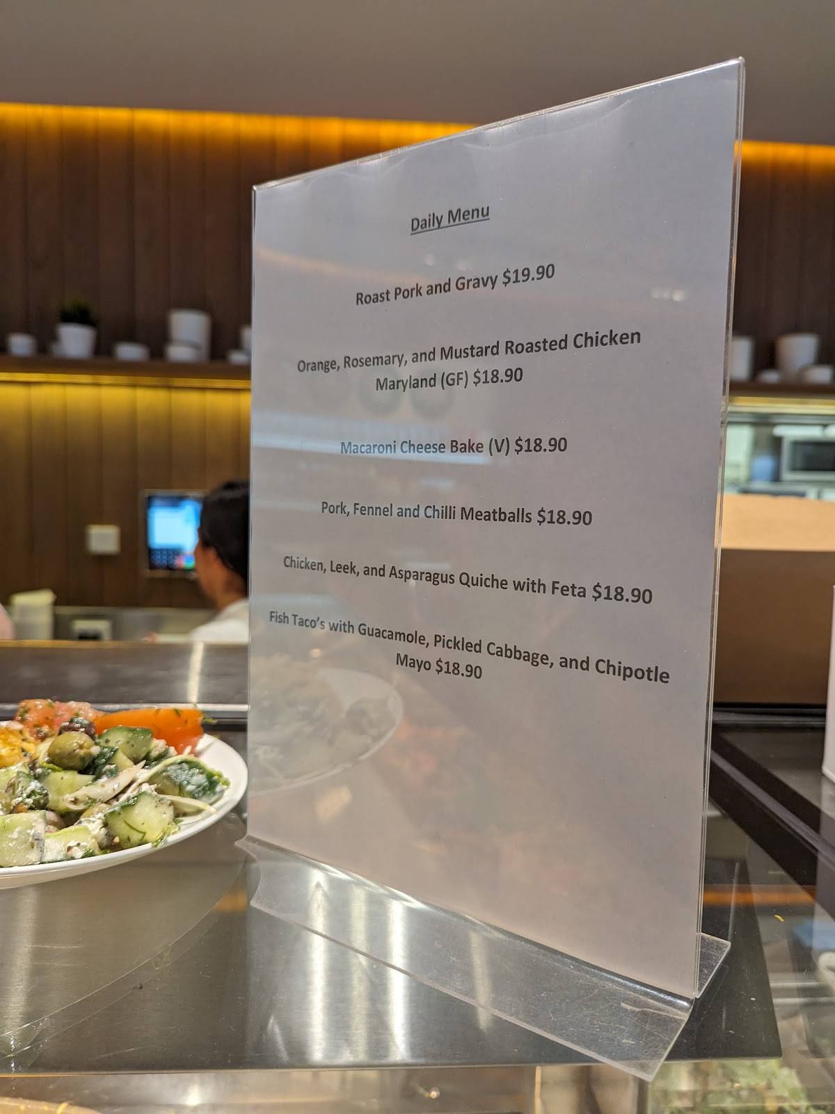 Menu at Super Eight cafe, Melbourne