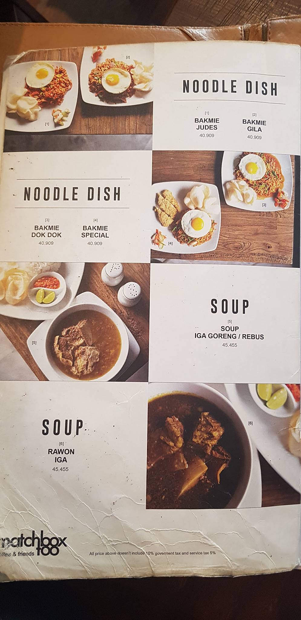 Menu at Matchbox Too cafe, Surabaya, Jl. Opak No.45