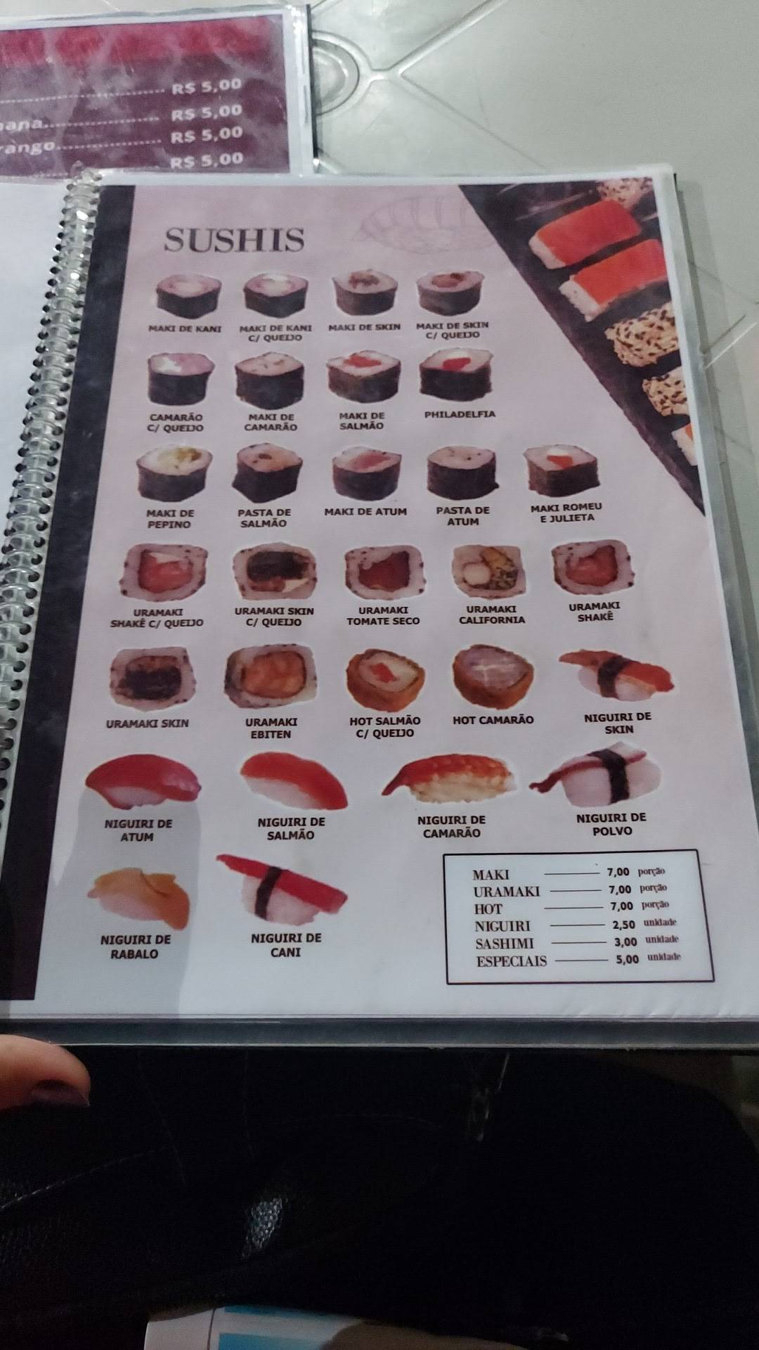 Menu em Sushi Matriz restaurante, Brasil