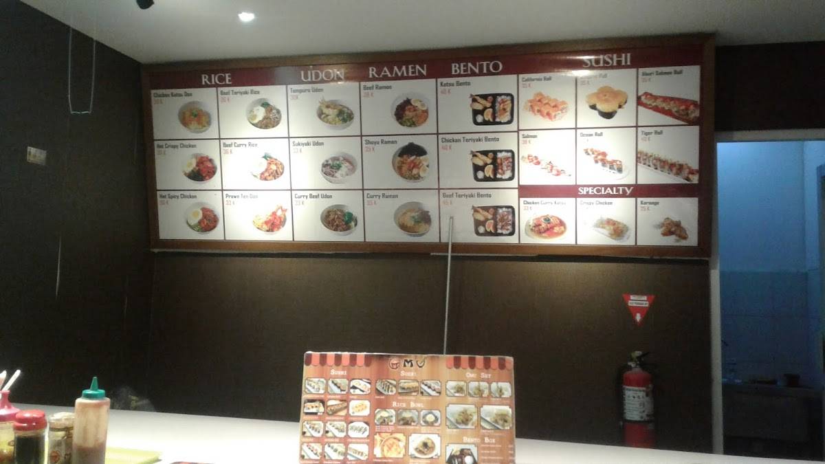 Menu at Sushi Omu Bento restaurant, Surabaya