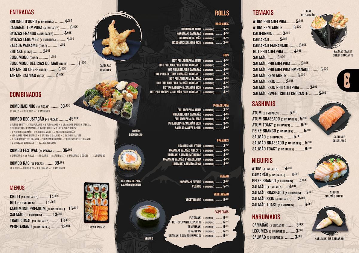 Menu em Sushi Rão - Guimarães restaurante, Guimaraes