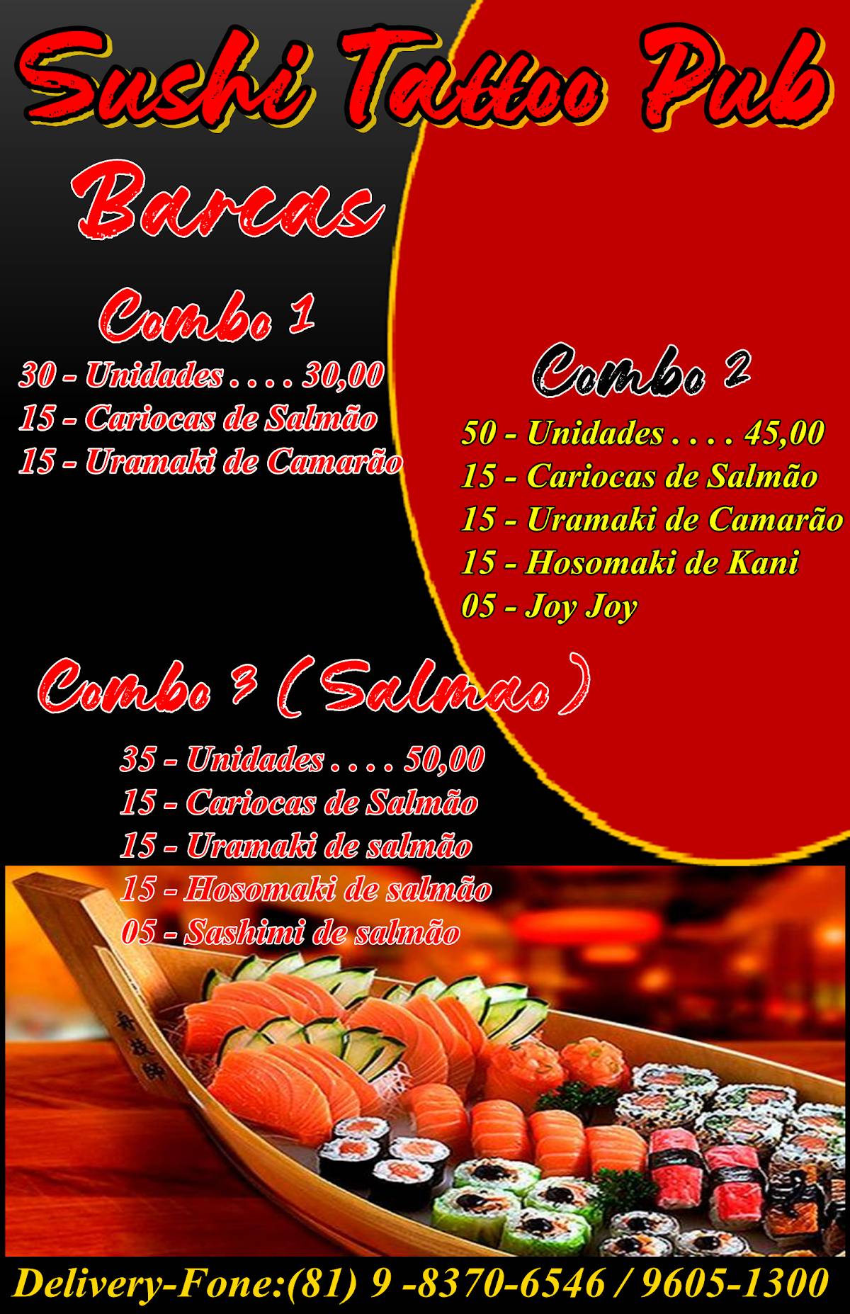 Menu at Sushi Tattoo Pub, Recife