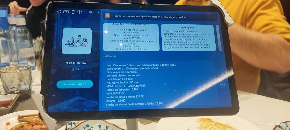 Carta del restaurante Sushi Utopía Ferrol, Narón
