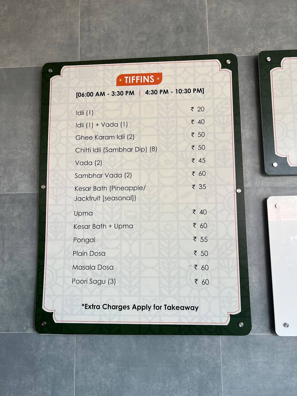 Menu at Swach Restaurant, Hyderabad