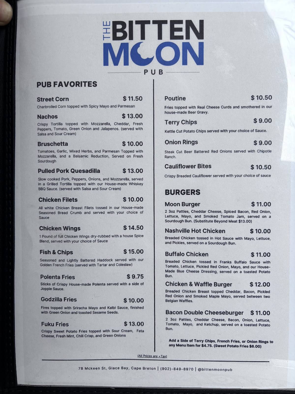 Menu at Sweet Side Of The Moon Bakery And Cafe, Glace Bay