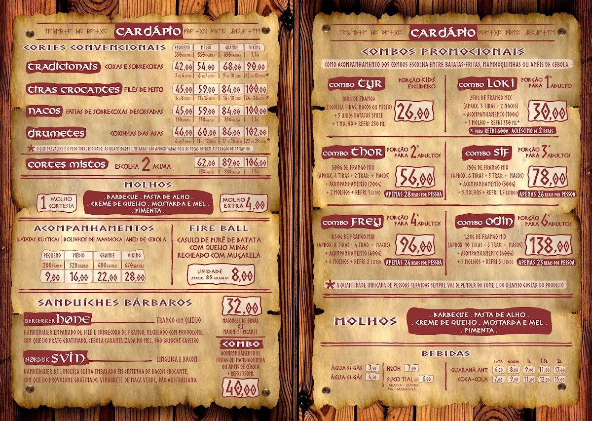Menu em TABERNA RANGO - Frango Frito Crocante e Experiência Medieval ...