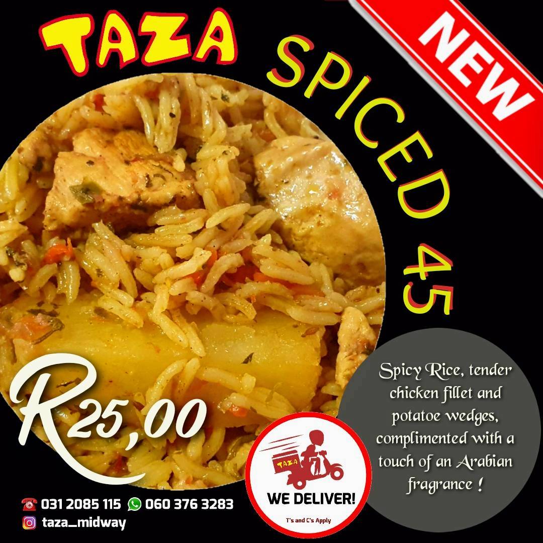 Menu at TAZA MIDWAY FOODS restaurant, Durban