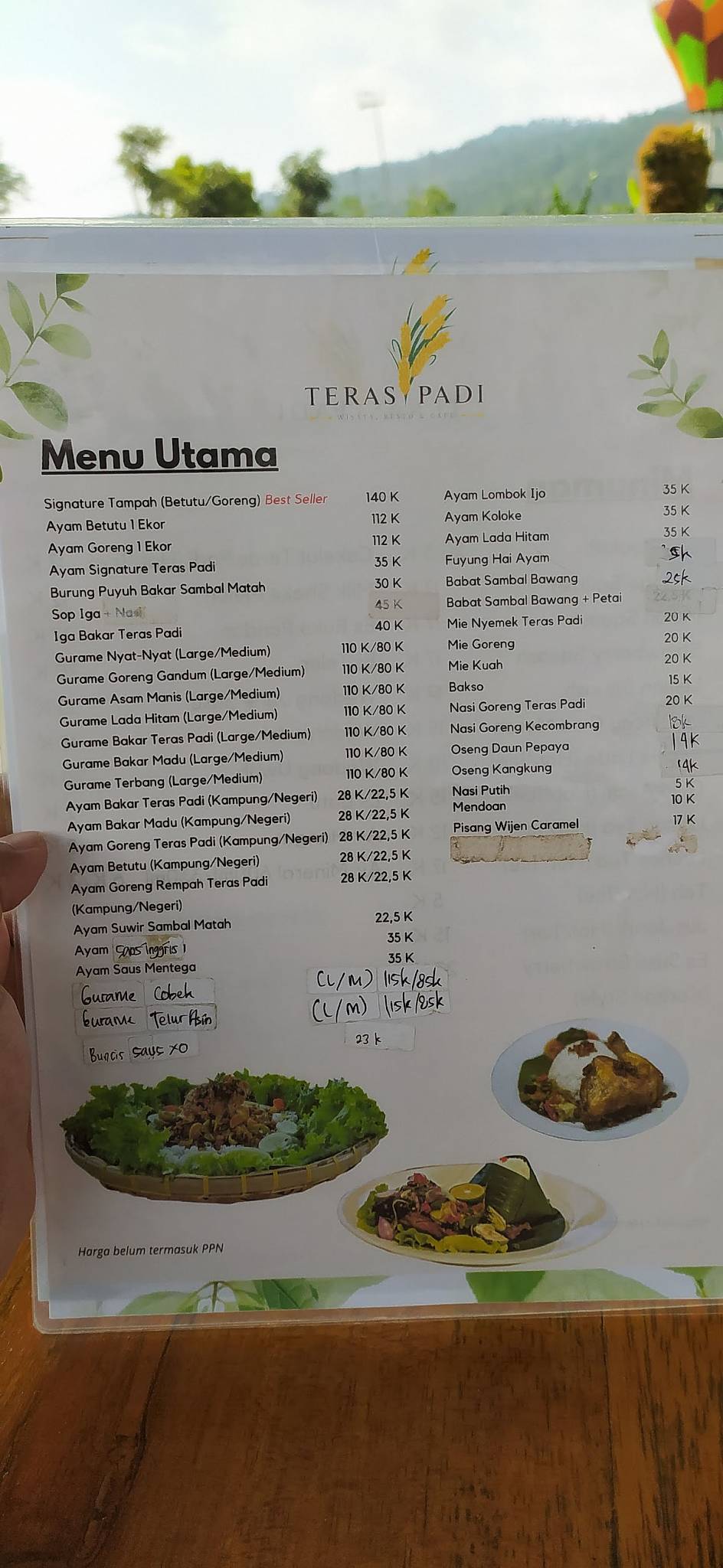 Carta de TERAS PADI Resto, Wisata dan Cafe, Indonesia
