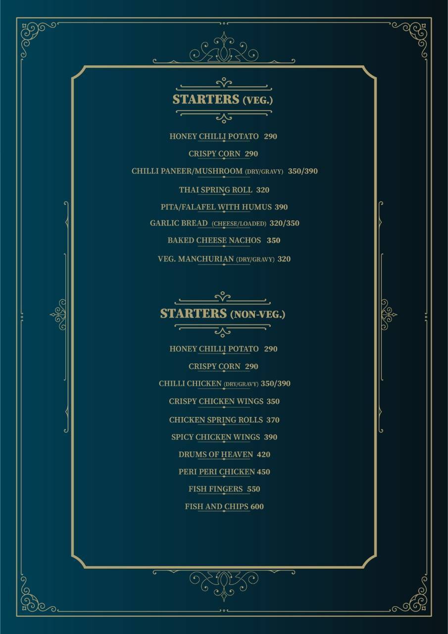 Menu at BOURBON BAR AND LOUNGE, Meerut