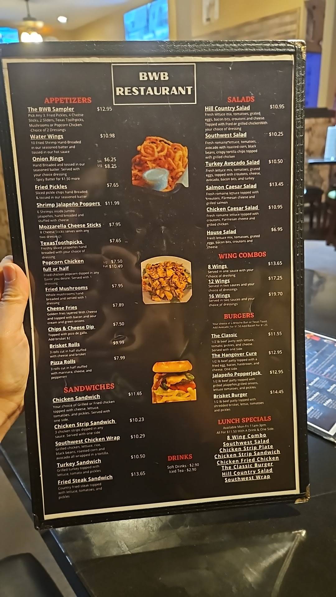 Menu at THE BWB RESTAURANT ANNAVILLE, Corpus Christi