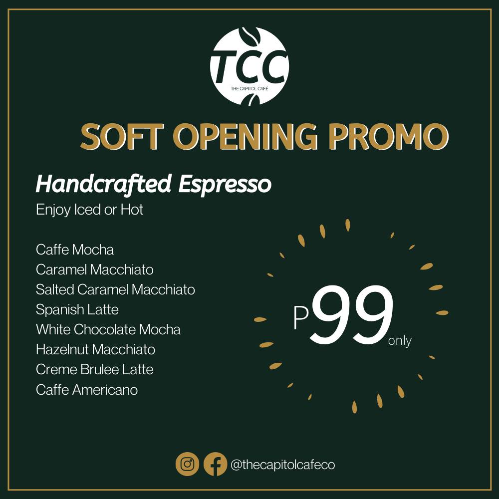 Menu at THE CAPITOL CAFE - TCC, City of Balanga