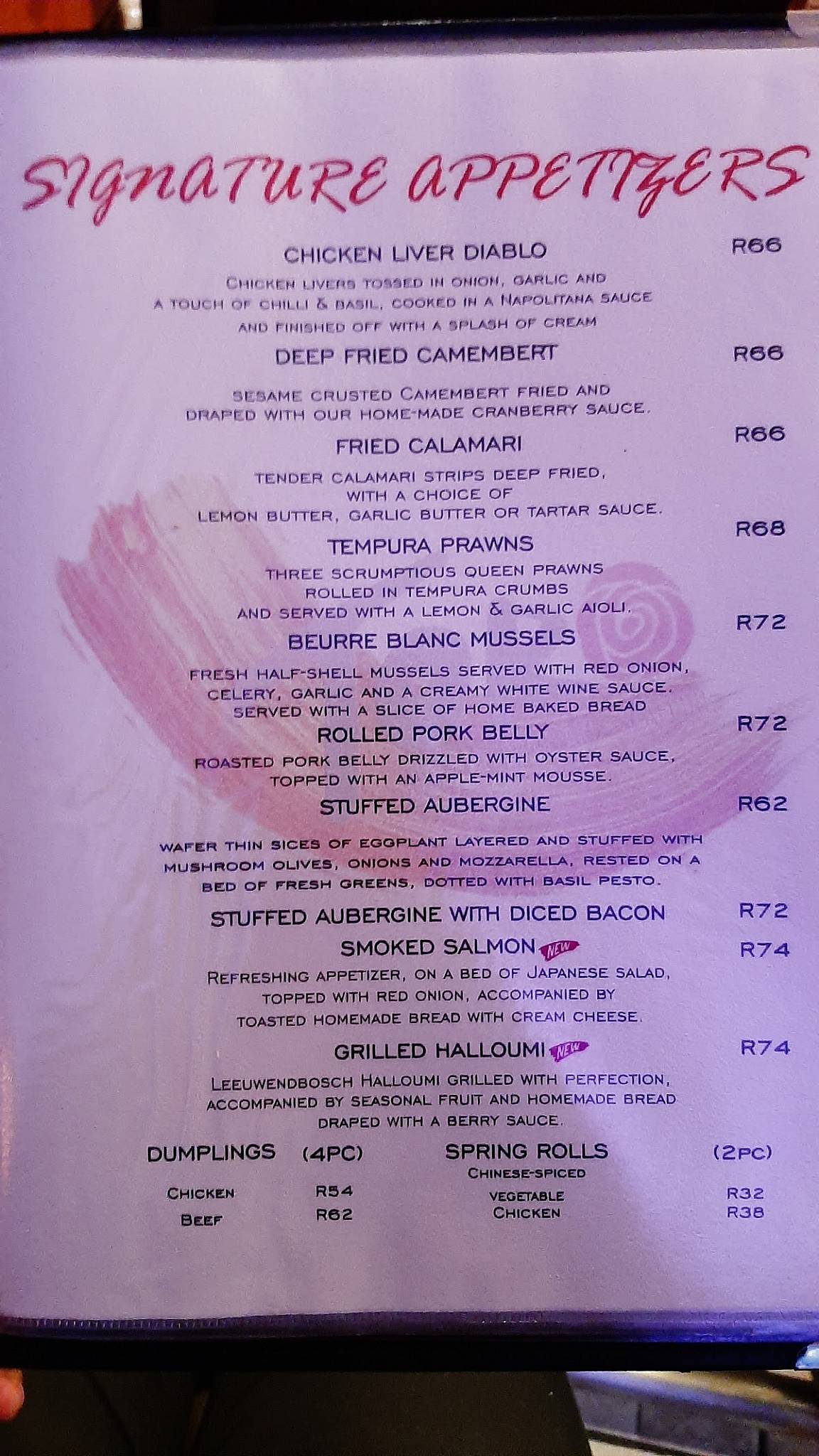 Menu at TORO Sushi, Teppanyaki & Seafood restaurant, Port Elizabeth