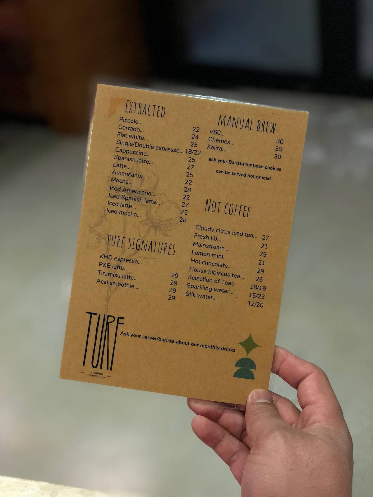 Menu at TURF Café cafe, Abu Dhabi