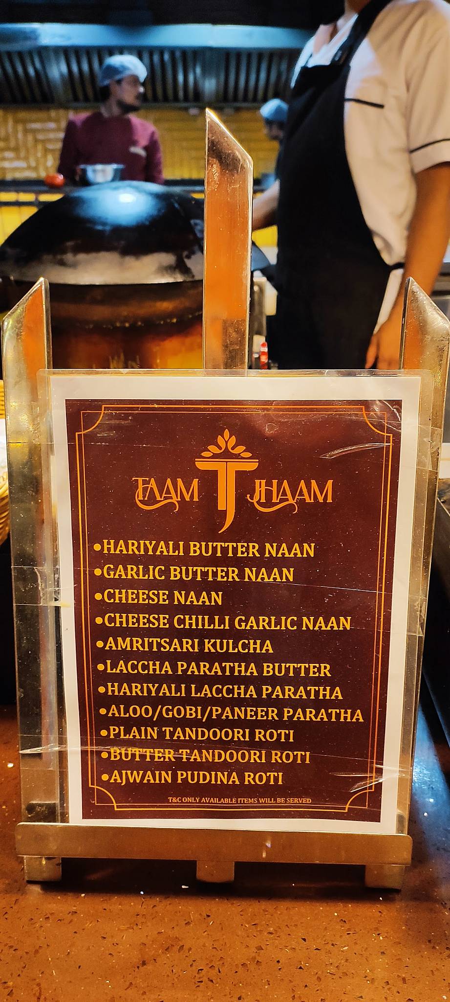 Menu at Taam Jhaam, Sindhu Bhavan Road, Ahmedabad, Ahmedabad