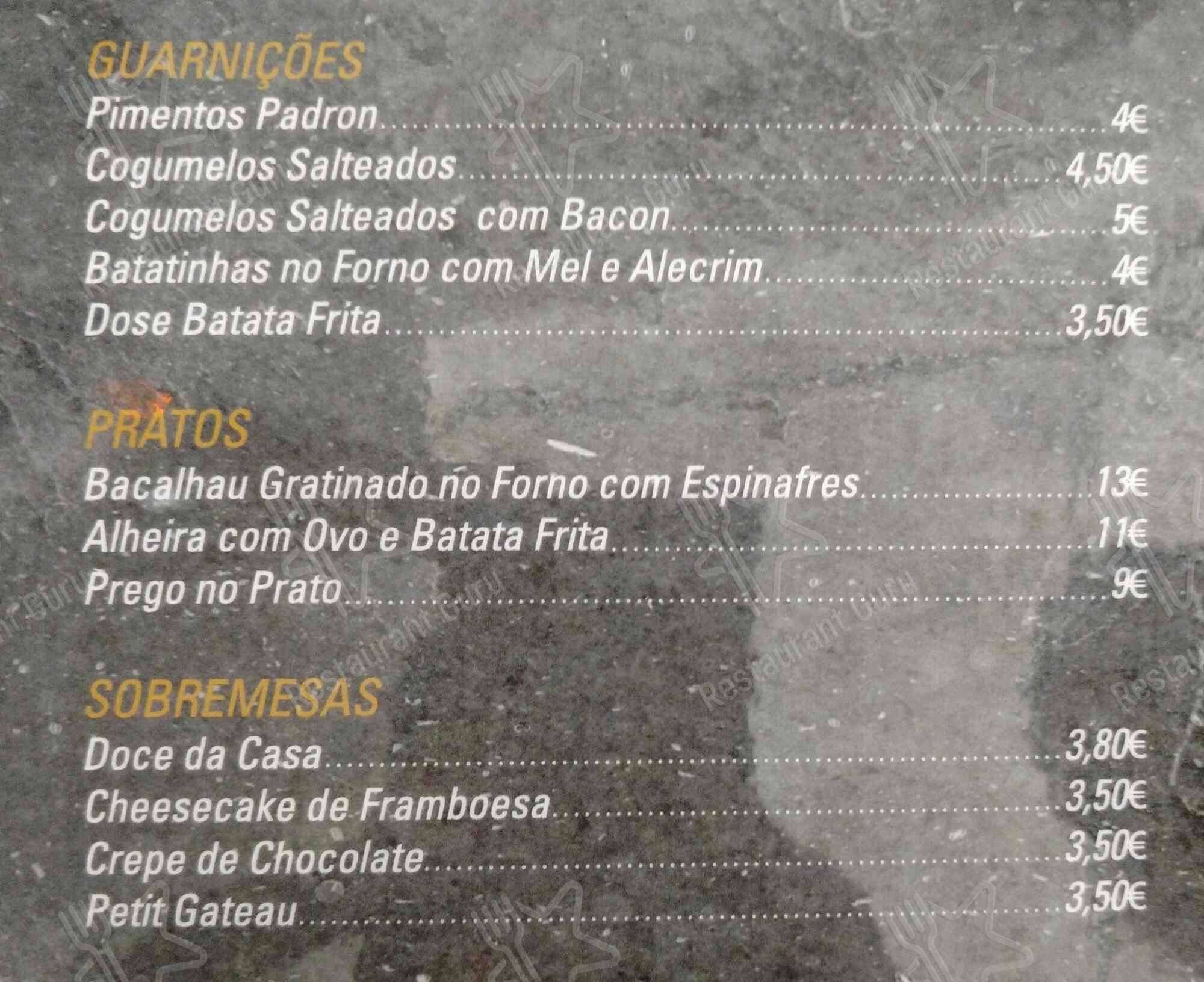 Menu at Taberna Do Conde Wine & Tapas pub & bar, Lisbon