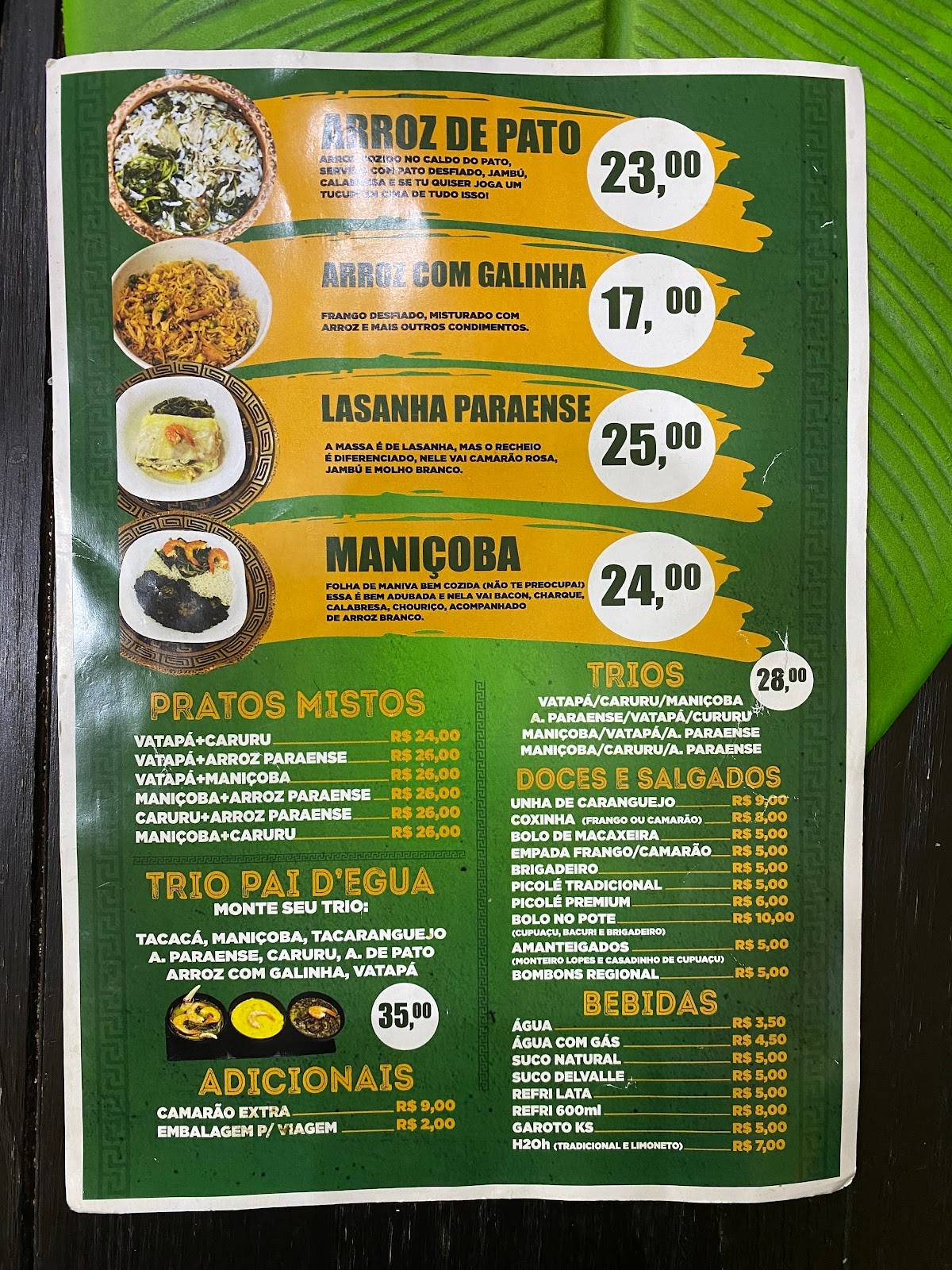 Menu em Tacaca do Renato restaurante, Belém, R. Tiradentes